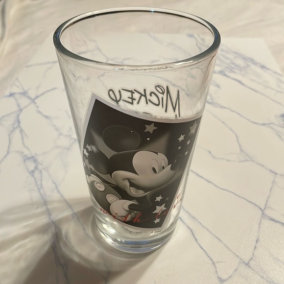 Disney | Kitchen | Disney Mickey Mouse Drinking Glass Cup Clear Says ...